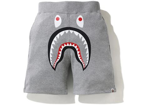 BAPE Shark Sweat Shorts Gray/Black Men's - US