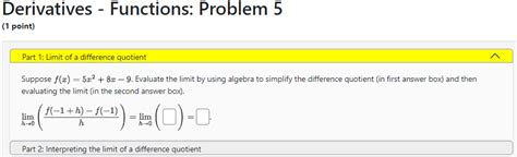 Solved Derivatives Functions Problem 2 1 Point Part 1