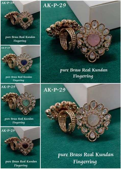 Pure Brass Kundan Ring At ₹ 350piece Finger Rings In Mumbai Id