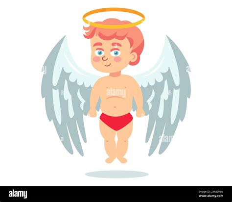 Cartoon Little Angel Smiling Happy Stock Vector Images Alamy