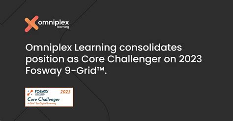 Omniplex Learning Consolidates Position As Core Challenger On 2023 Fosway 9 Grid™ For Digital