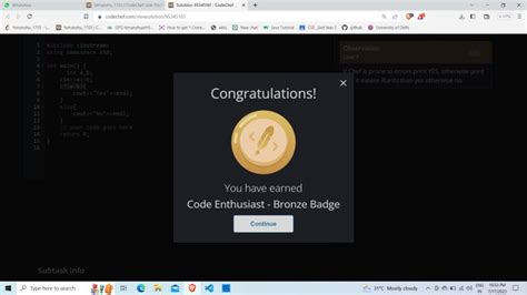 Himanshu Prasad On Linkedin Codechef Bronzebadge Codingjourney