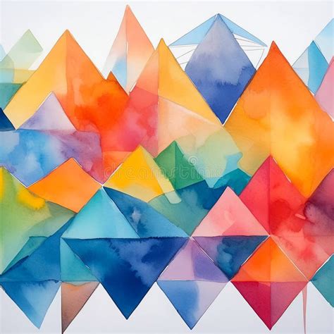 Abstract Geometric Patterns In Bold Contrasting Colors On White Background Stock Image Image