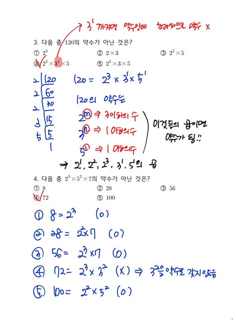 소인수와 소인수분해 약수의 개수 구하는 공식 연습문제 파일 네이버 블로그 소인수와 소인수분해 약수의 개수 구하는 공식 연습문제 파일 네이버 블로그