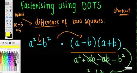 Year 9 Quadratics Factorising Using Dots Youtube