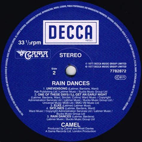 Camel Rain Dances Reissue Repress Lp Lpmanijalt 🎶