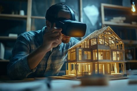 Virtual Reality Architecture Male Architect Testing 3d House Models With Advanced Vr Technology