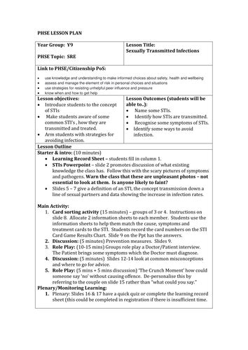 Sexually Transmitted Disease Worksheets Captions Quotes