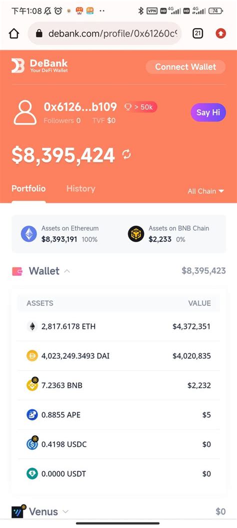 0xaa 🇼 🇹 🇫 📜 on twitter 被盗资金被黑客转换为eth和dai，归集在钱包b109，目前市值 8 39m