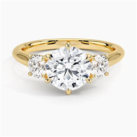 14k Yellow Gold Lab Grown 3 Stone Diamond Ring Noble Jewelers