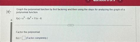 Solved Graph The Polynomial Function By First Factoring And Chegg