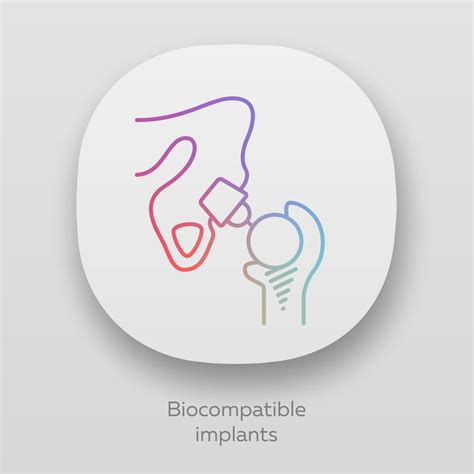 Biocompatible Implants App Icon Compatible With Living Tissue Material