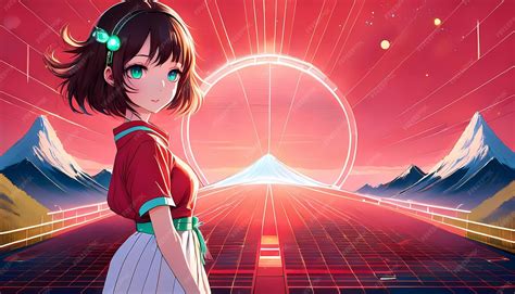 Anime Illustration Of An Cute Girl Inspired By Japanese Premium Ai