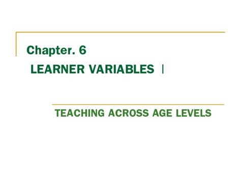 Ppt Chap 6 Learner Variables I