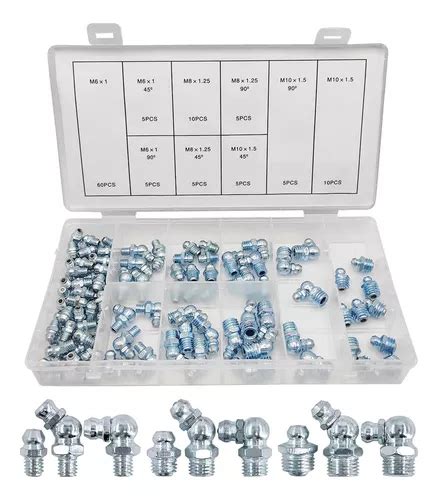 Set De 110 Piezas De Graseras Rectas Engrasadores 45°90° Mercadolibre