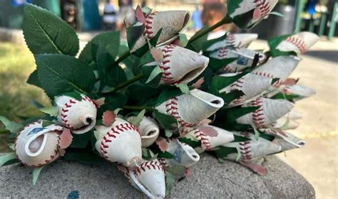 A Dozen Handmade Baseball Roses Made From Professional Baseballs Etsy