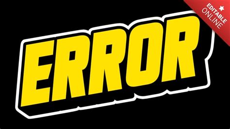 Error Yellow Black 3d Text Effect Generator