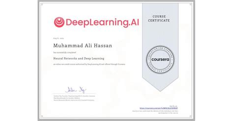 Muhammad Ali Hassan On Linkedin Completion Certificate For Neural
