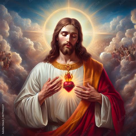 Sacred Heart Of Jesus Symbol Of Divine Love Stock Illustration