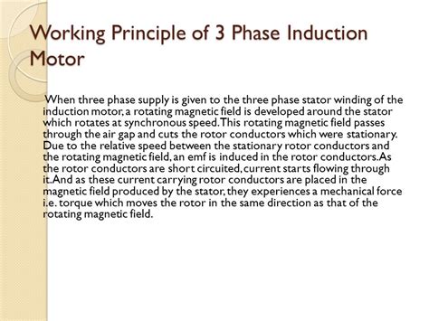 Working Principle Of Three Phase Induction Motor Ppt Wiring Work