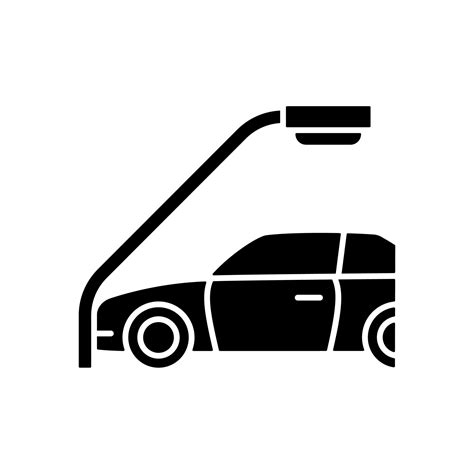 Single Vehicle Collision Black Glyph Icon Colliding With Lamppost Head On Crash Blameless