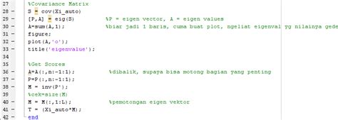Gambar 6 Program Mfile Perhitungan Covariance Matrix Download