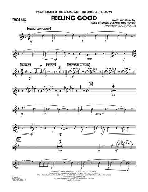 Feeling Good Tenor Sax 1 By Michael Buble Jazz Ensemble Digital
