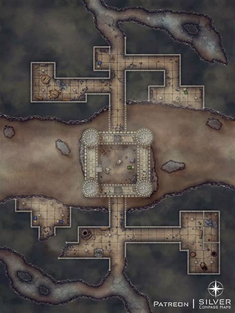 Underground Stronghold Public Silver Compass Maps Dnd World Map