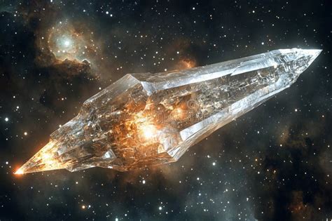 Futuristic Spacecraft Gliding Through A Colorful Cosmic Landscape