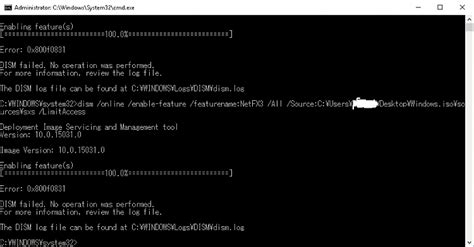 Dismexe Failed While Trying To Install Net Framework 35 Windows 10