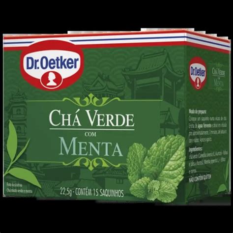Chá Verde Com Menta 15 Sachês Chá Verde Dr Oetker