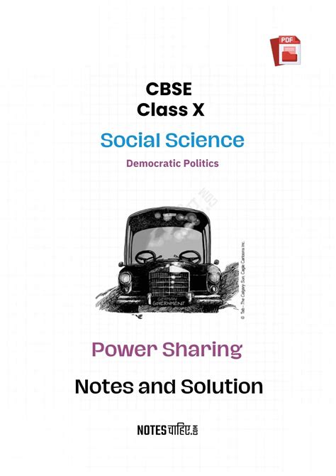 Pdf Class 10 Power Sharing Notes And Solution Cbse Sst