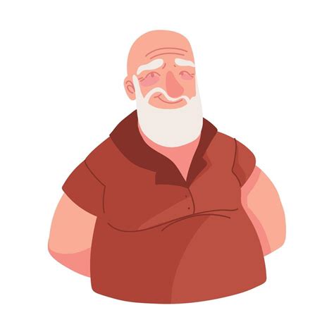 Bearded Grandpa Cartoon 11208286 Vector Art At Vecteezy