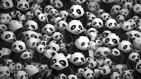 Premium Photo A Close Up Of A Bunch Of Panda Heads With Eyes