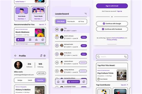 quizlet trivia quiz mobile app ux and ui kits ft quiz and typography