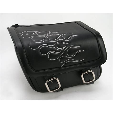 Saddlemen Medium Highwayman Tattoo Saddlebags Wsilver Flames X021 05