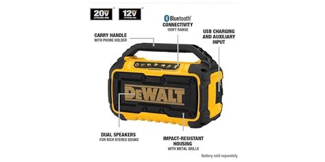 Dewalt Dcr010 20v Max Bluetooth Speaker