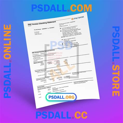 PNC Bank Statement PDF Templates Psdall Org