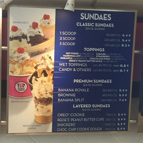Baskin Robbins Menu