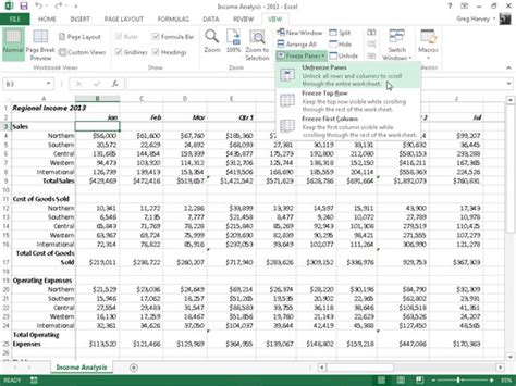 How To Freeze Panes In Excel 2013 Dummies