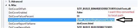 Tfsbuild Tfs 2013 Convert Server Path To Local Path Stack Overflow