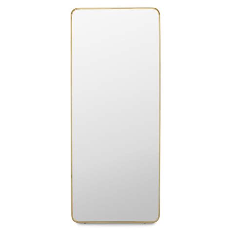 Rectangular Brass Metal Floor Mirror Mansfield Collection Article