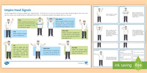 Cricket Umpire Signals Cards Teacher Made