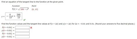 Solved Find An Equation Of The Tangent Line To The Function Chegg