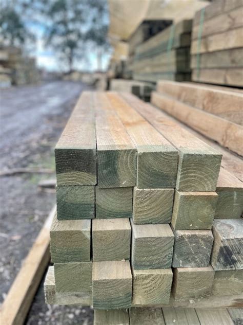 100 X 100mm Treated Pine Post Rough Sawn H4 Robot Building Supplies