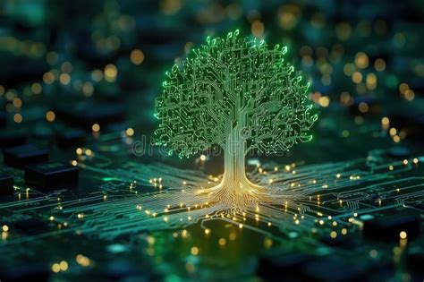 Digital Tree Concept Growth Technology Circuitry Nature Connection