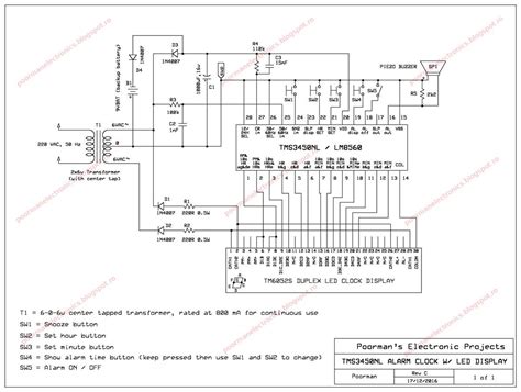A Simple Circuit Diagram For A Digital Alarm Clock