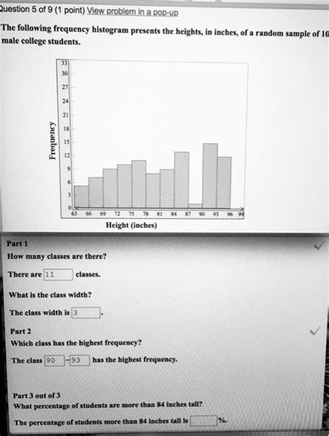 solved question 5 of 9 1 point view problem in a pop up