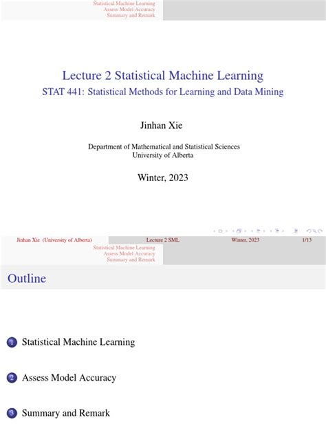 2023 Stat441 Lec2 Pdf Mean Squared Error Dependent And Independent Variables