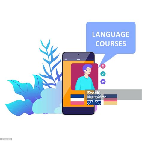 온라인 언어 코스 원격 교육 교육 언어 학습 인터페이스 및 교육 개념 개념에 대한 스톡 벡터 아트 및 기타 이미지 개념 거리가 먼 공부 Istock